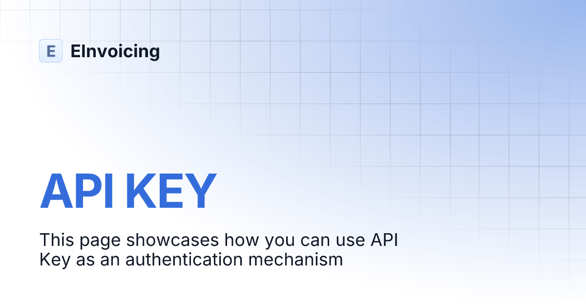 API KEY | EInvoicing