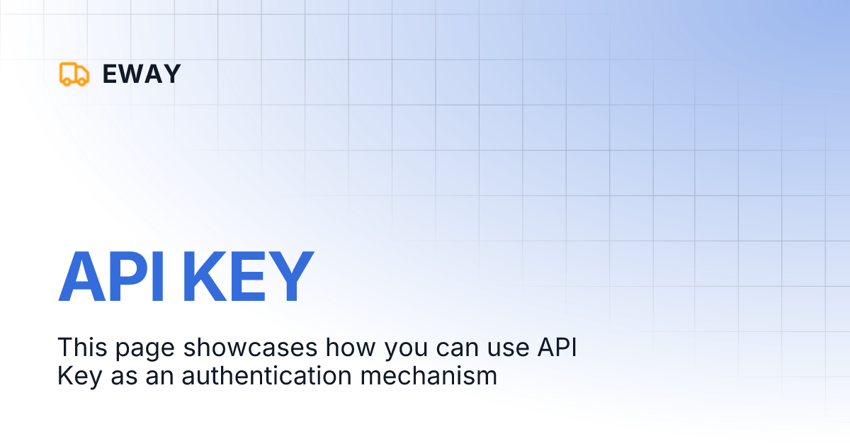 API KEY | EWAY